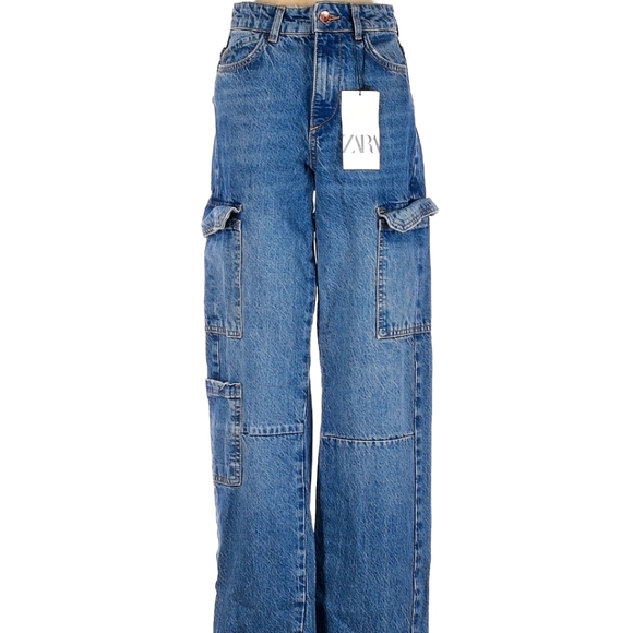 Zara | Jeans | Nwts Zara Arizona Denim Cargo Jeans Sz 32 | Poshmark